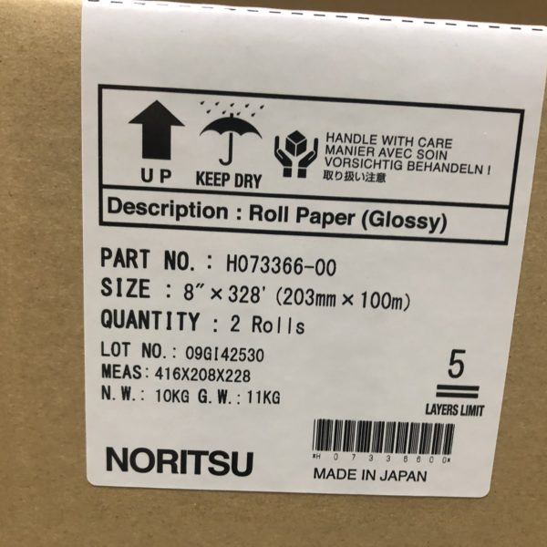 Noritsu 8" Gloss Paper (2 x 100m Rolls) | Australian Photo Supplies